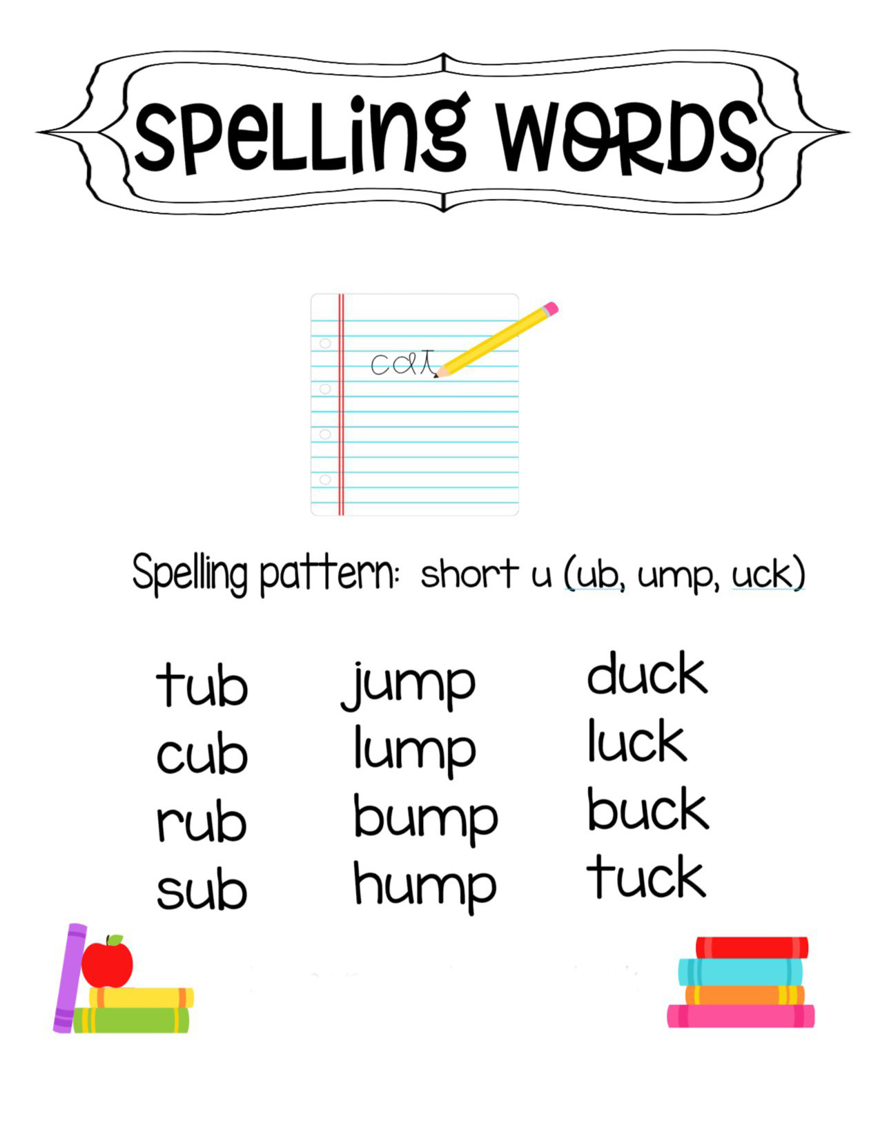 Short u List 2 - This Crafty Mom